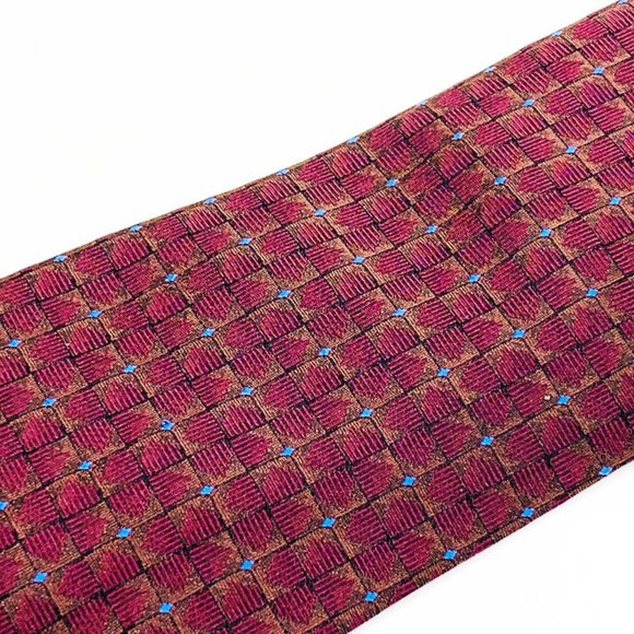Kenneth Cole | Accessories | Kenneth Cole Tie 0 Silk Red Geometric ...